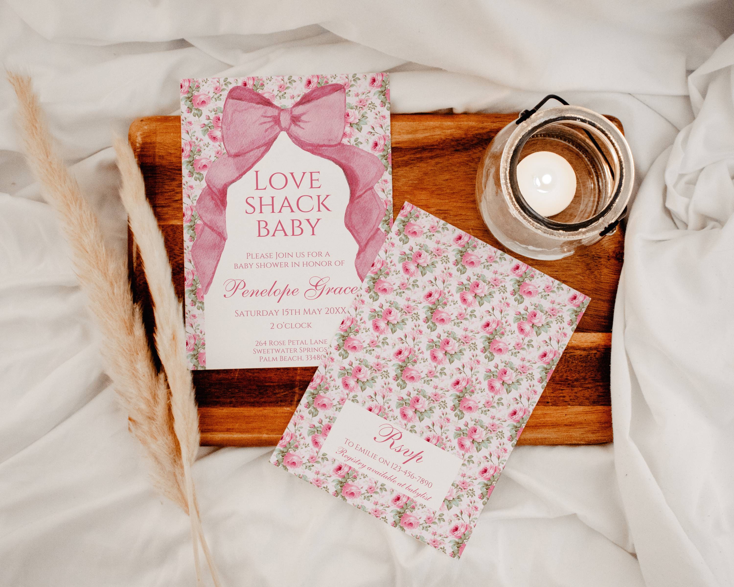 Love Shack Baby Shower Invitation Template, Love Shack Fancy Theme ...