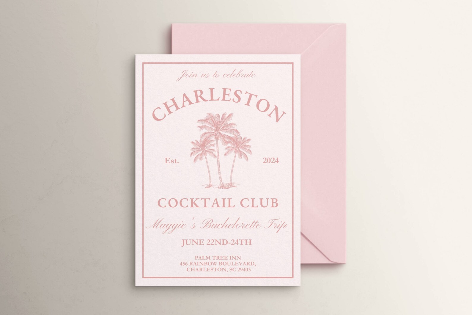 Charleston Bachelorette Invitation Itinerary, Cheers to Charleston ...
