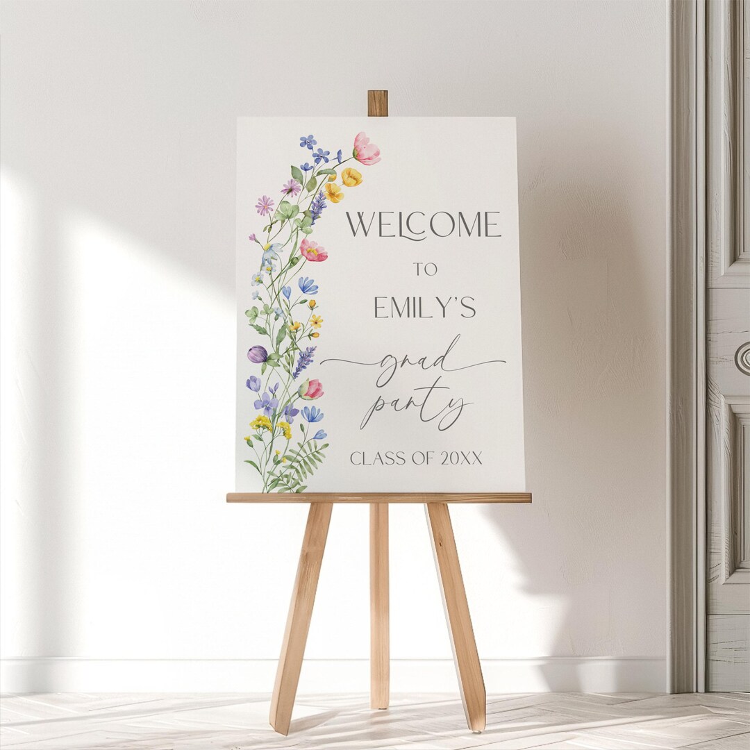 Alum in Bloom Graduation Party Welcome Poster, Editable Sign Template ...