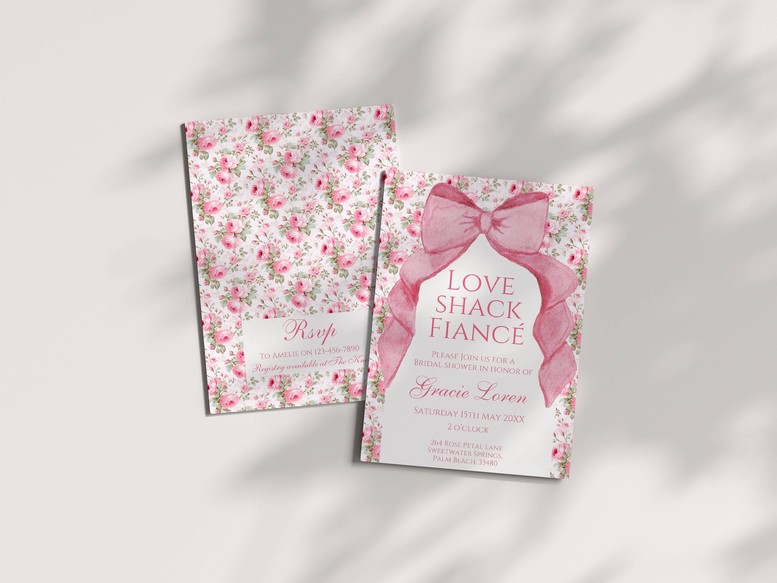 Love Shack Fiancé Bridal Shower Invitation Template, Love Shack Fancy ...