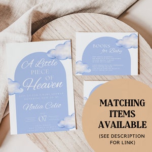 Little Piece of Heaven Baby Shower Welcome Sign Template, Cloud 9 ...