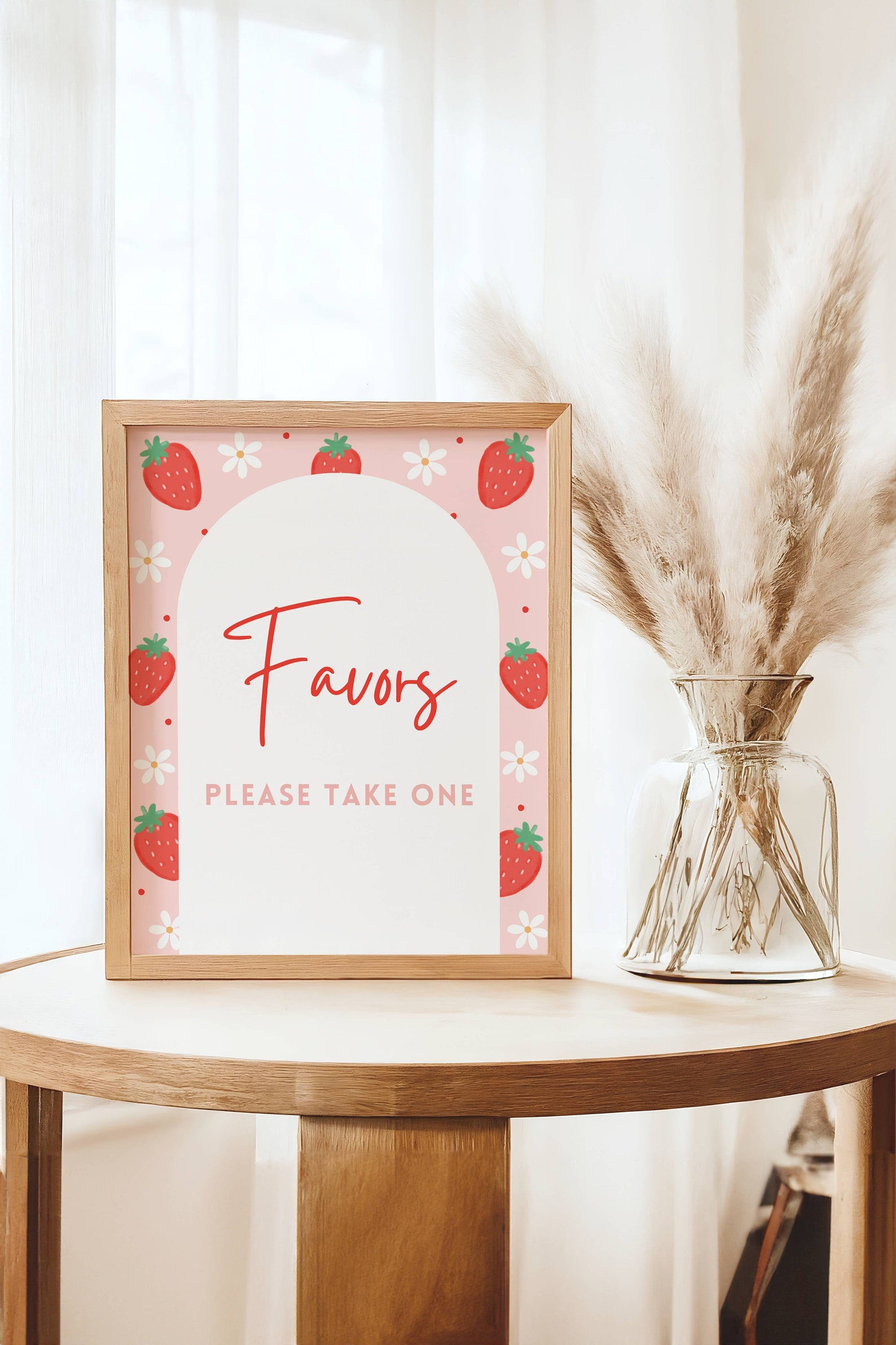 Berry First Birthday Table Signs, Fully Editable Templates, Strawberry ...