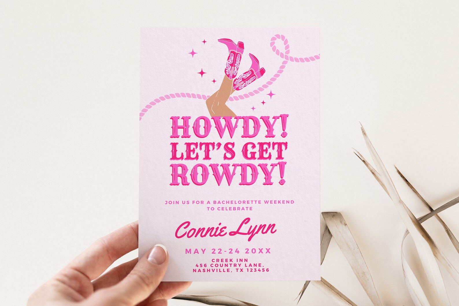 Cowgirl Bachelorette Invitation Itinerary Template, Last Rodeo, Last ...