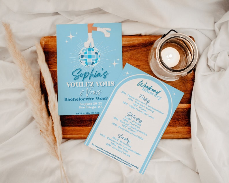 Mamma Mia Theme Bachelorette Invitation Itinerary Template, Voulez Vous ...