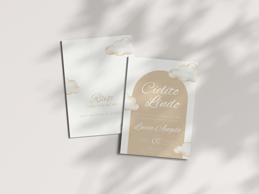 Cielito Lindo Baby Shower Invite Template, Editable Invitation, Spanish ...