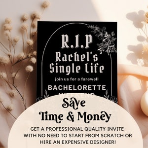 Funeral Bachelorette Invitation and Itinerary Template, RIP Single Life ...