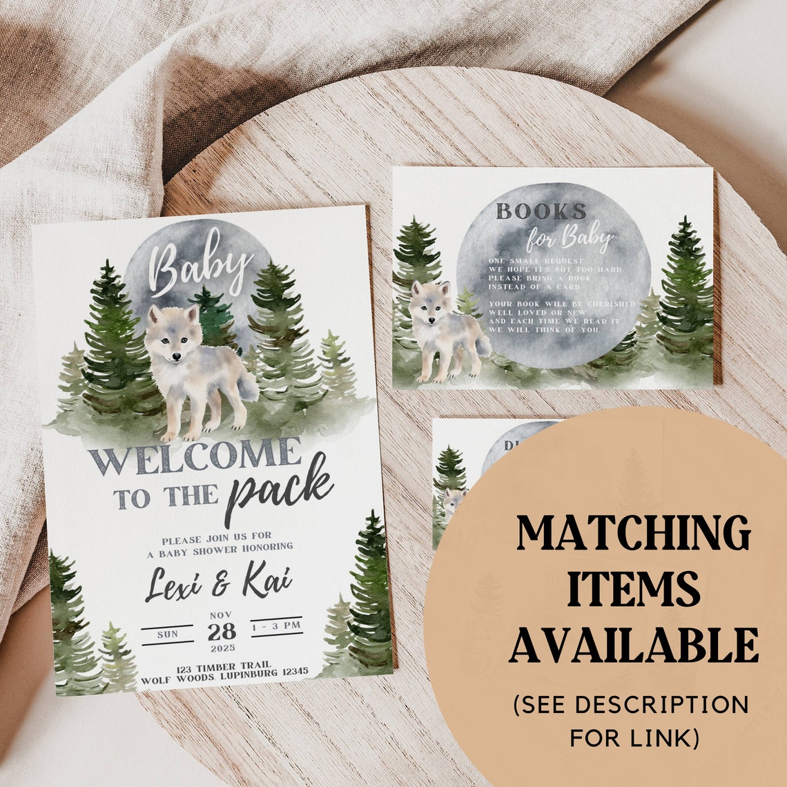 Wolf Pack Baby Shower Welcome Sign Template, Wolf Cub Theme, Winter ...