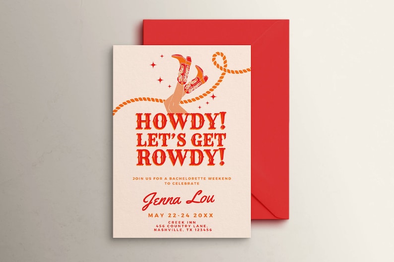 Western Cowgirl Bachelorette Invitation Itinerary Template, Last Rodeo ...