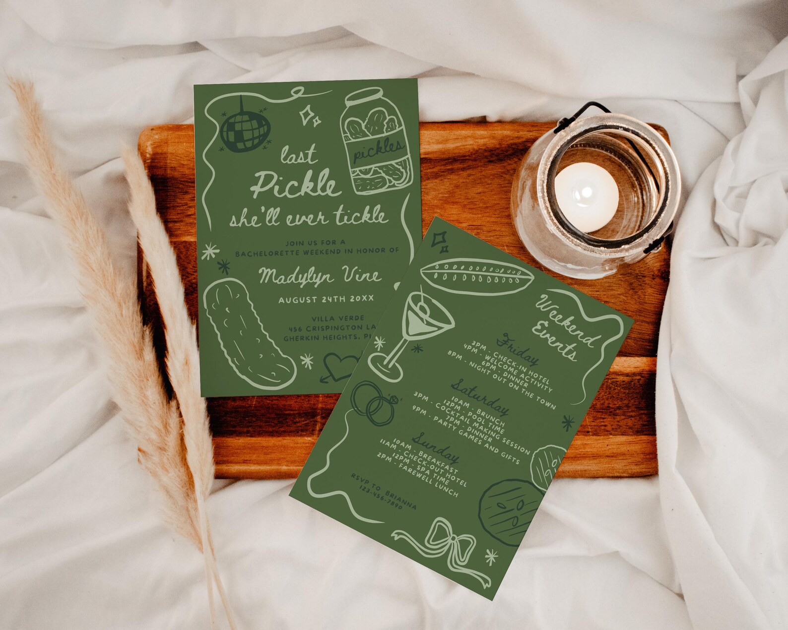 Pickle Bachelorette Invitation Template, Editable Invite, Last Pickle ...