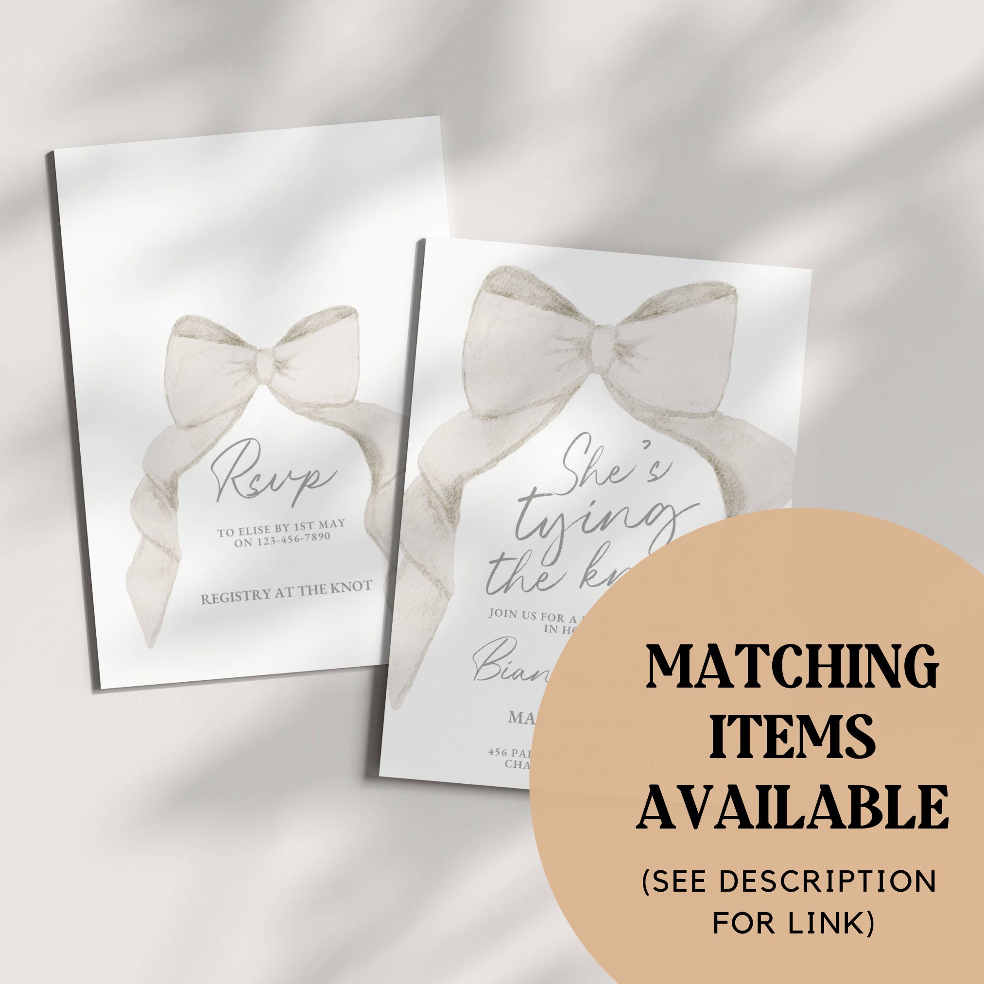 Coquette White Bow Bridal Shower Welcome Poster Template, She's Tying ...