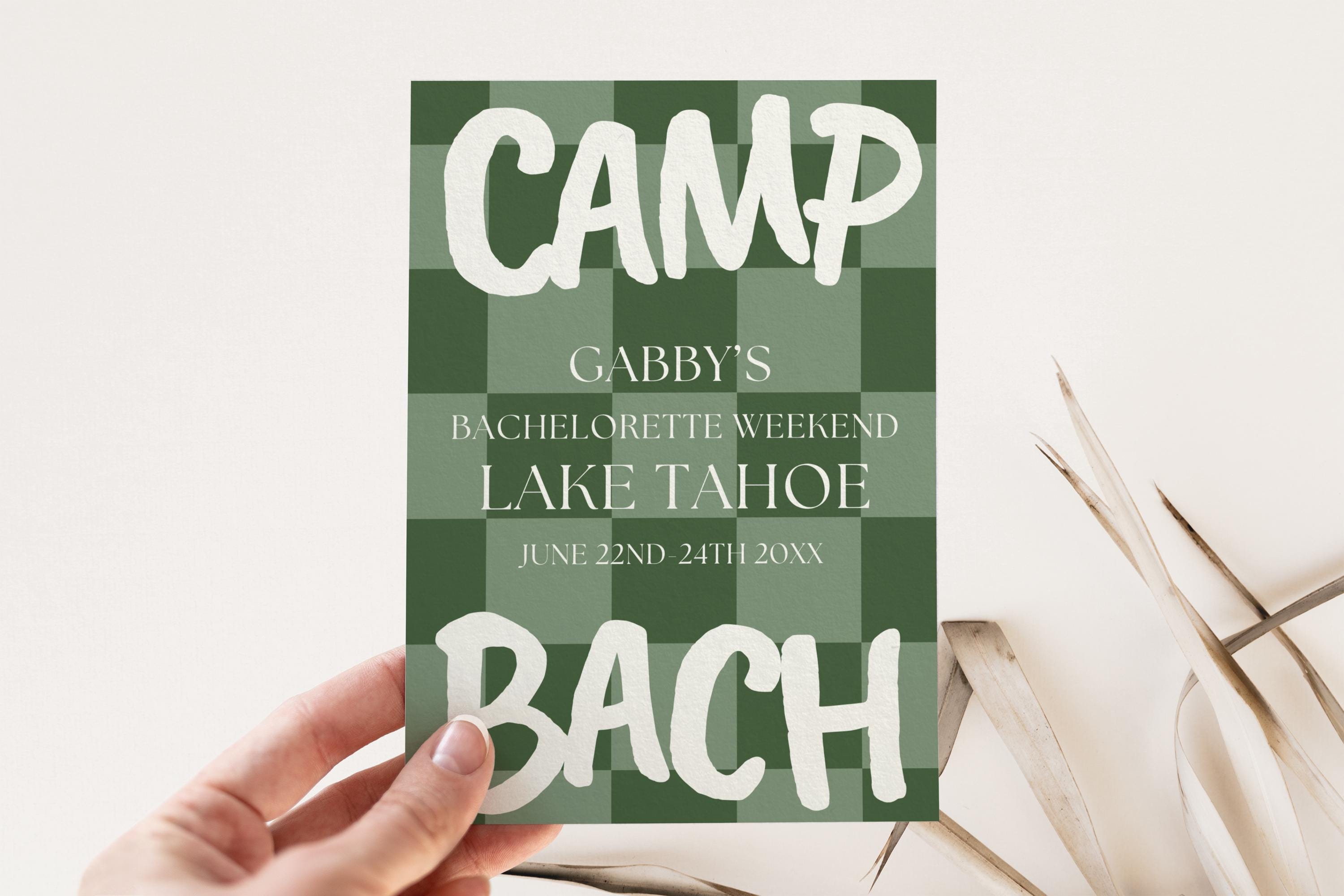Camp Bachelorette Invitation, Camp Bach Theme, Hiking Theme, Girls Trip ...