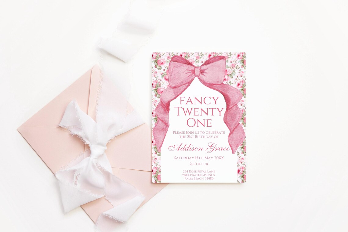 Love Shack Fancy 21st Birthday Invitation Template, Editable 21st Party ...