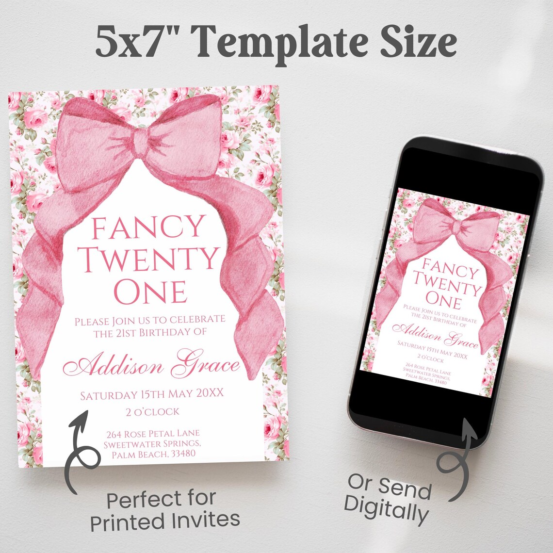 Love Shack Fancy 21st Birthday Invitation Template, Editable 21st Party ...