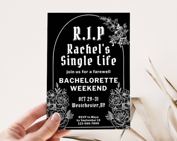 Funeral Bachelorette Invitation Template Editable Canva Design Till ...