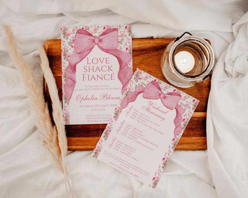 Love Shack Fiancé Bachelorette Invitation Itinerary, Love Shack Fancy ...