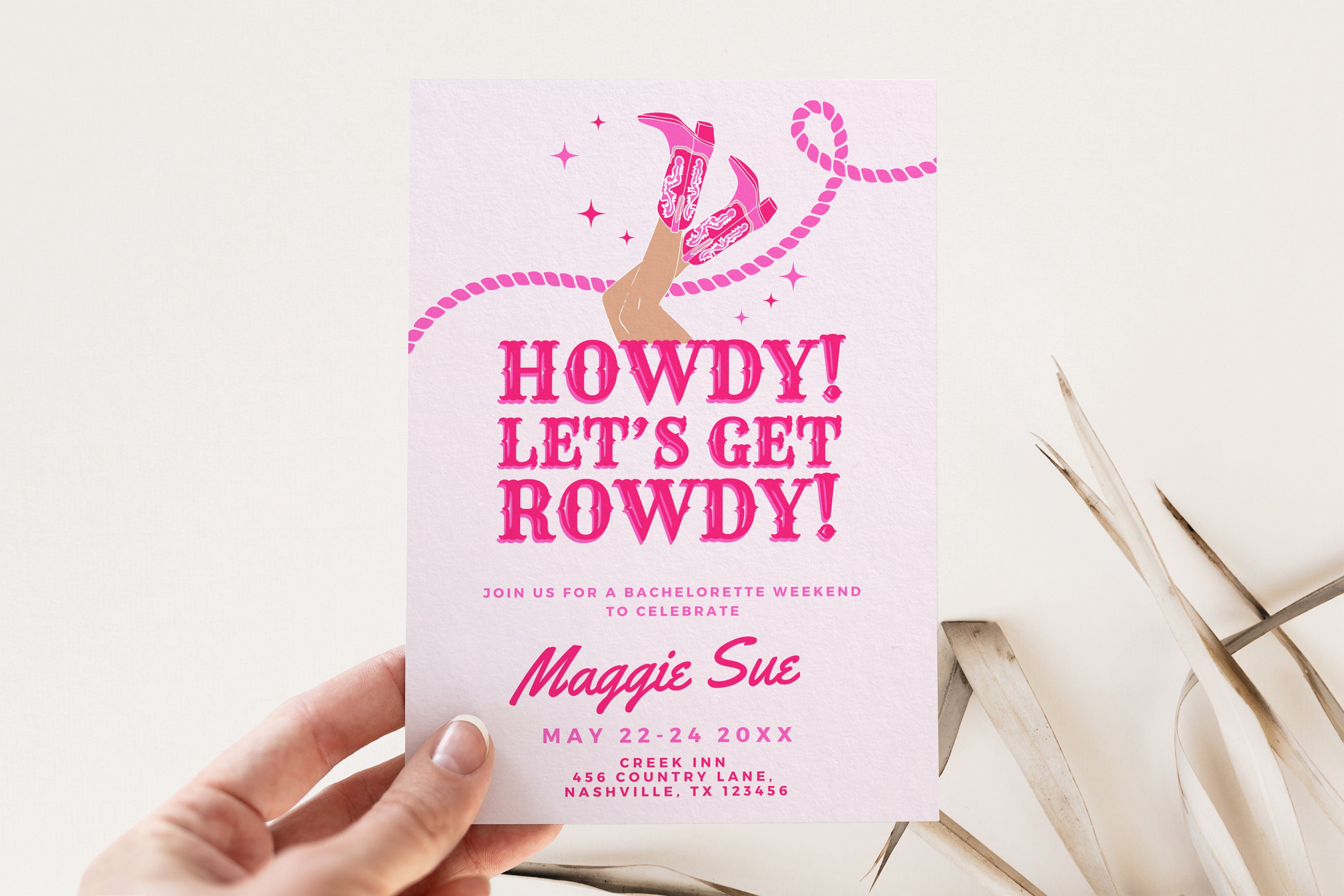 Last Hoe Down Bachelorette Invitation Itinerary Template, Last Rodeo ...