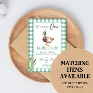 Mallard Duck Birthday Welcome Sign Template, One Lucky Duck, Green ...