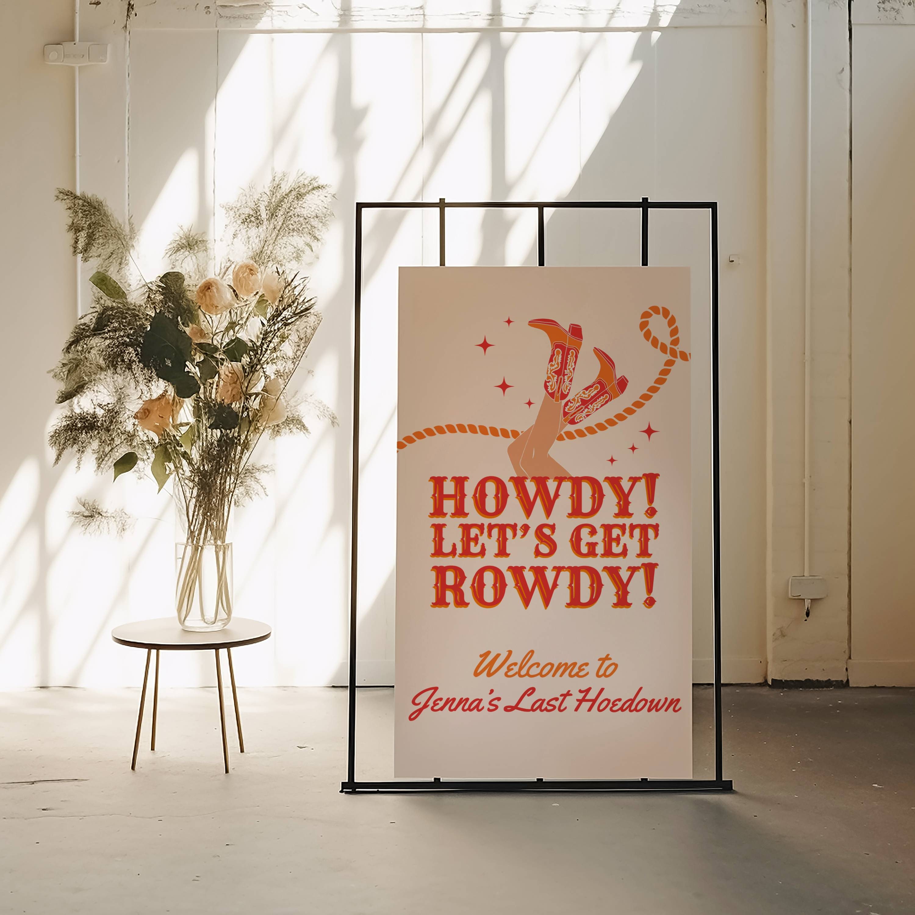 Last Rodeo Bachelorette Welcome Poster Template, Howdy Lets Get Rowdy ...