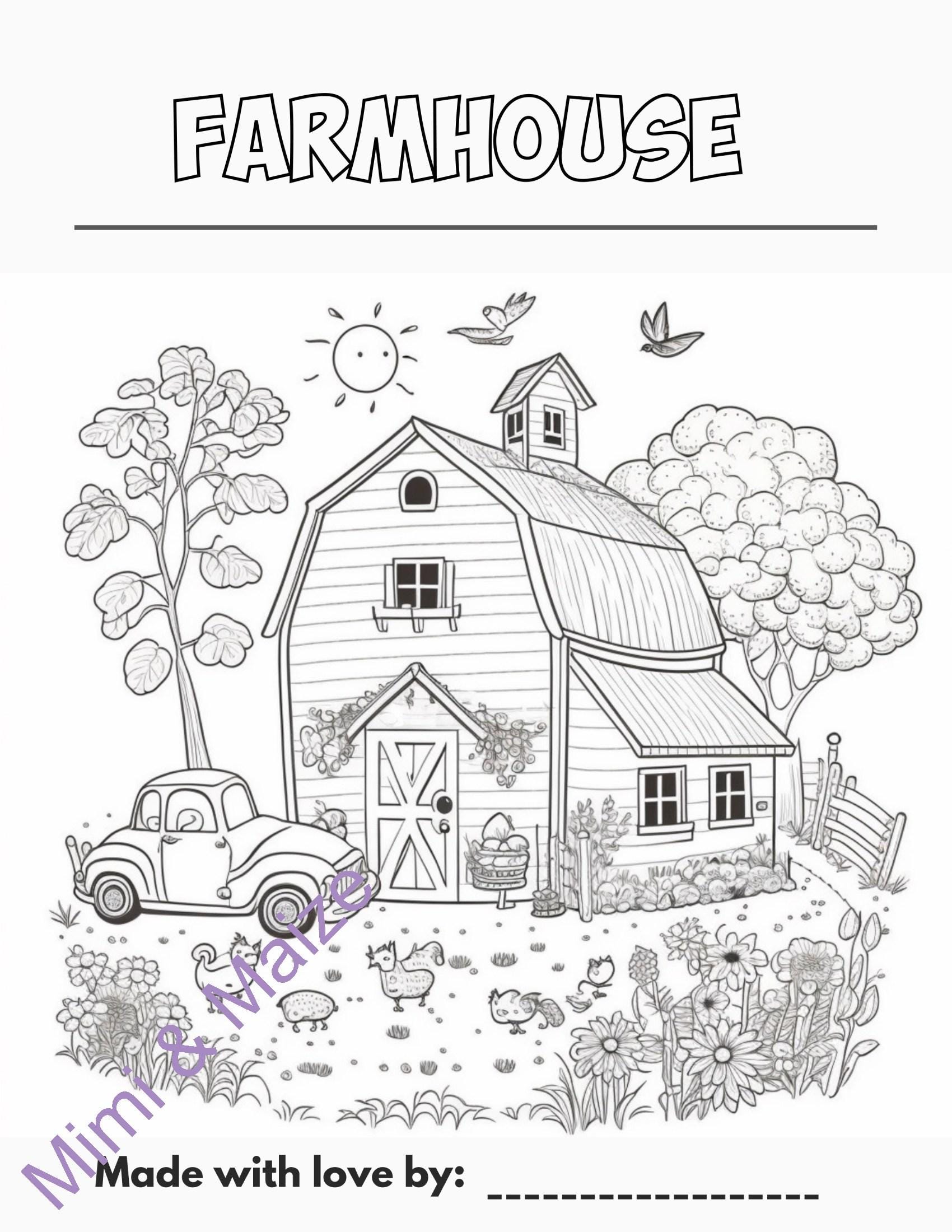 Farm Animal and Sounds Coloring Pages - Etsy