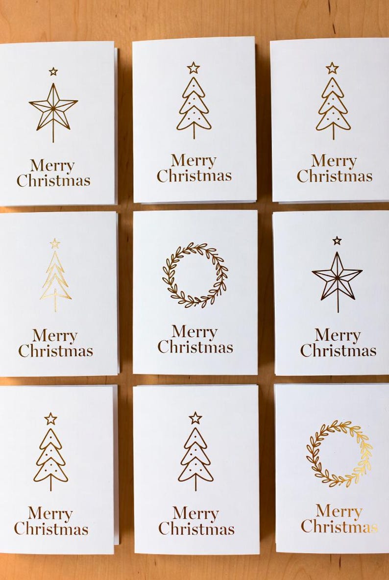 Printable Christmas Cards Bundle | 10 Editable Xmas Card Templates ...