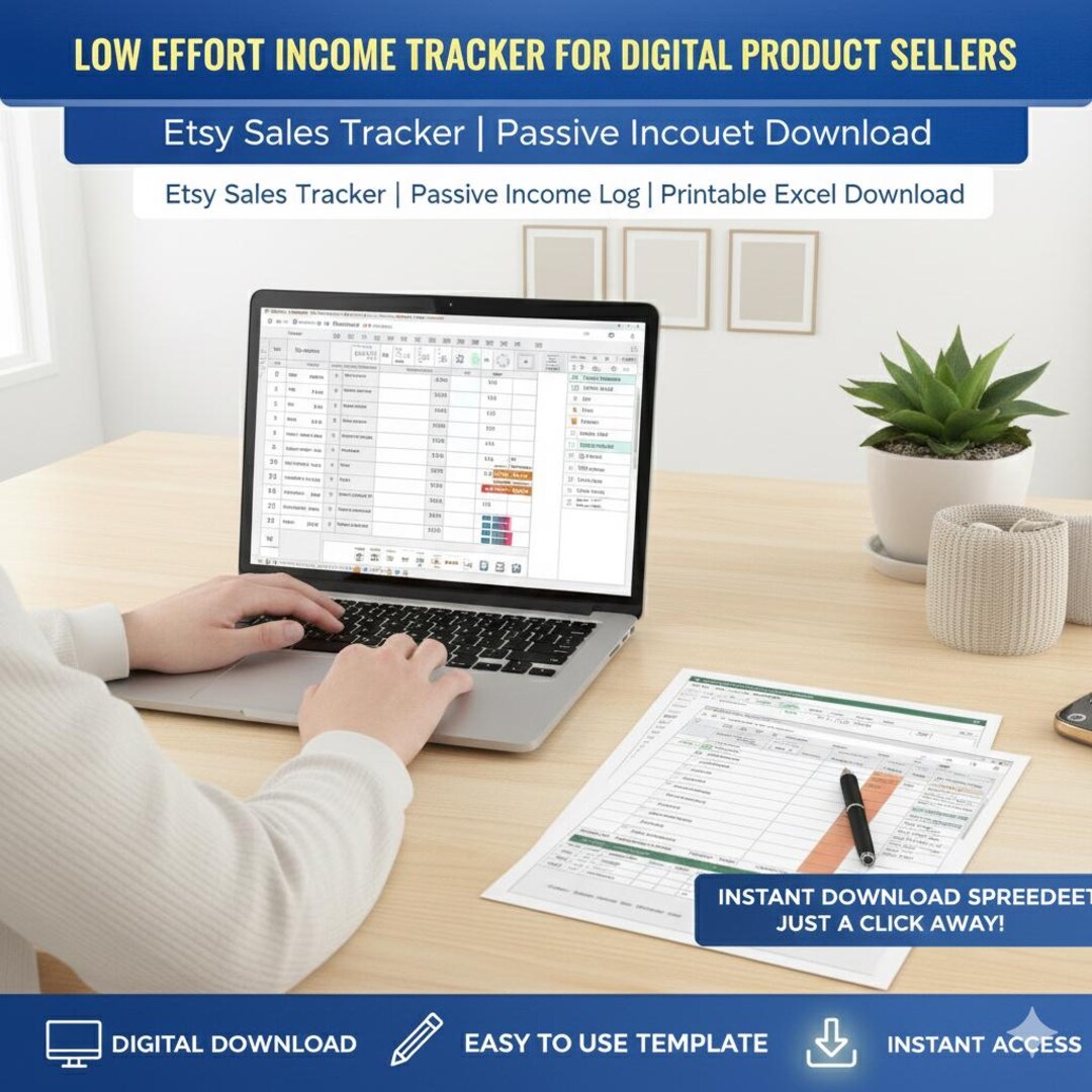 Low Effort Income Tracker for Digital Product Sellers | Etsy Sales ...