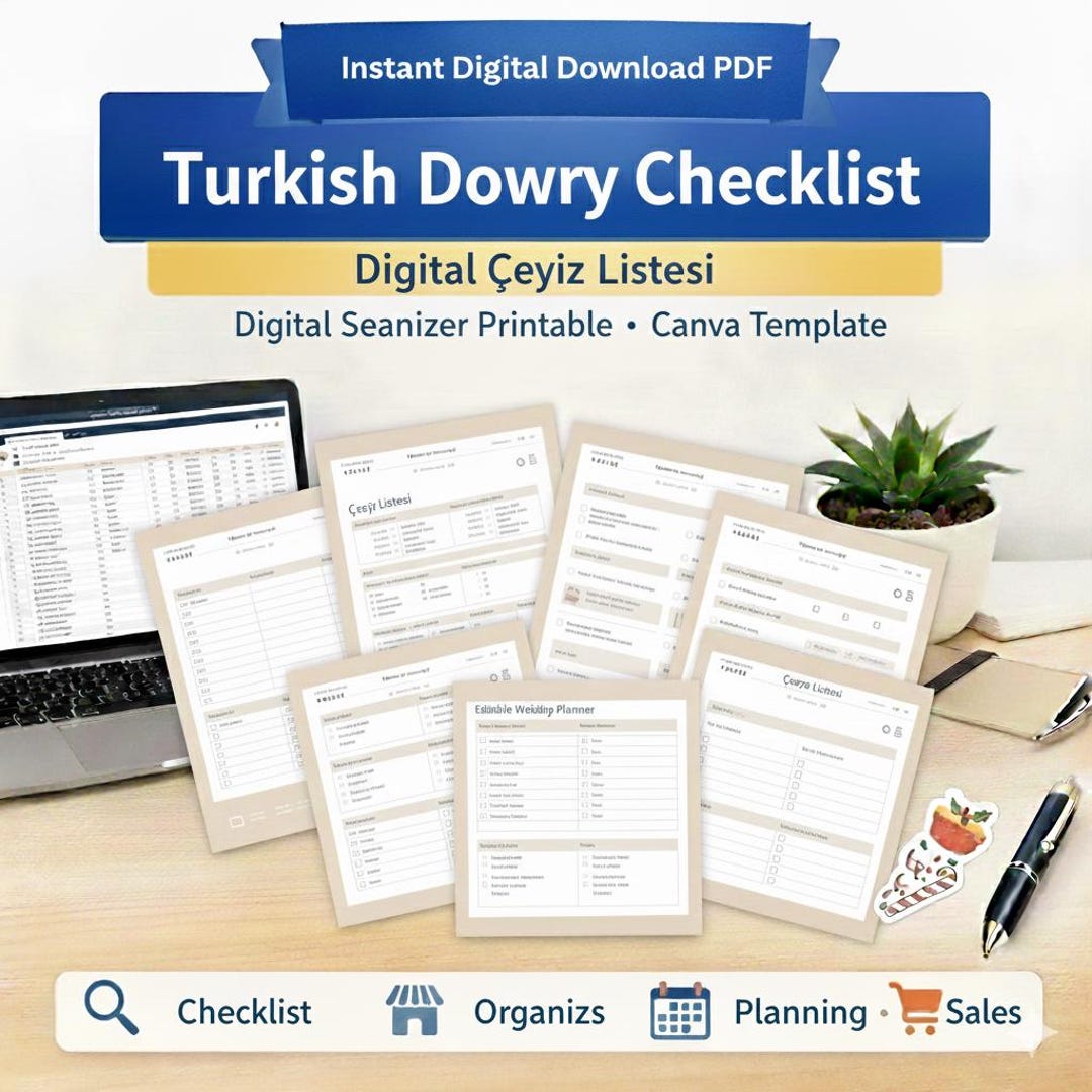 Editable Turkish Dowry Checklist | Wedding Planning Organizer | Canva ...