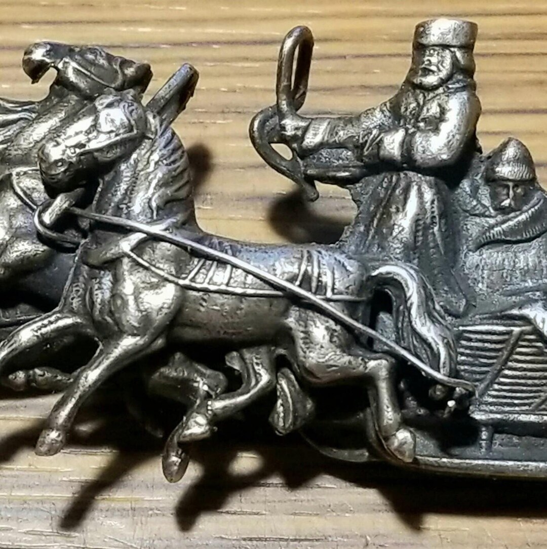 Antique 875 Silver Troika Imperial Russian Sleigh Ride Horse - Etsy