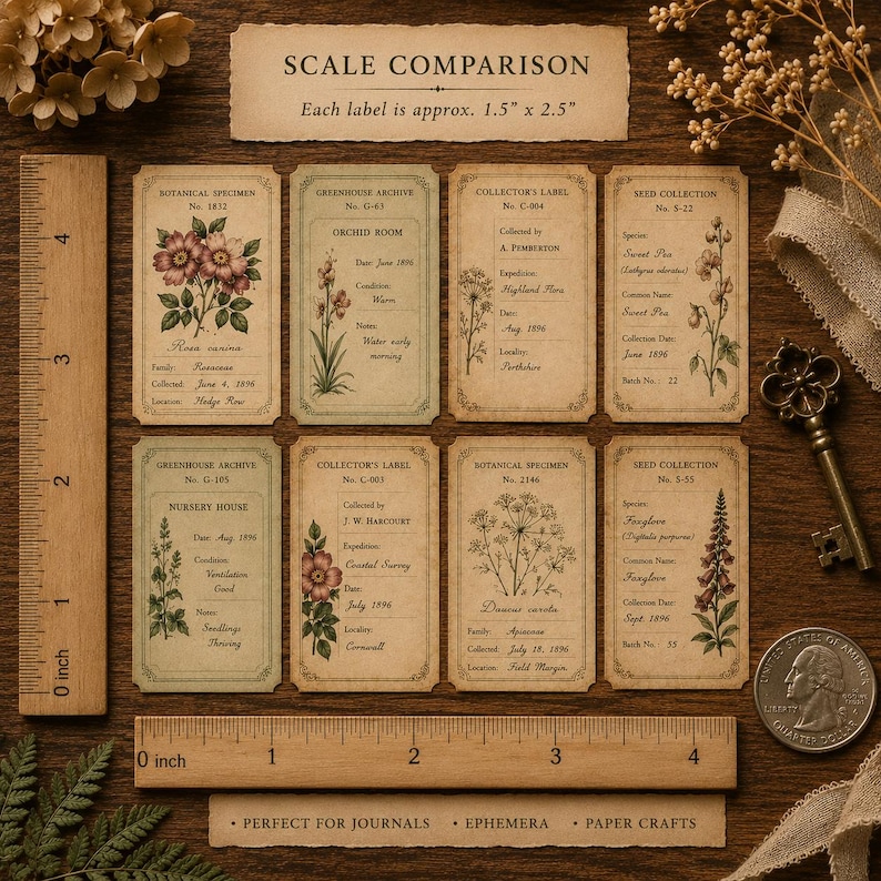 Vintage Botanical Labels Printable Kit | Greenhouse Ephemera, Junk ...