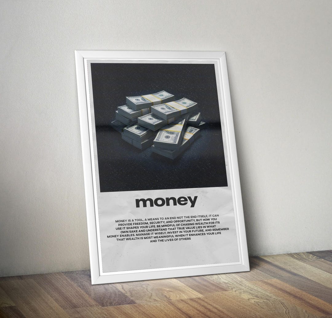 Money Motivational Poster Printable – Minimalist Wall Art, Modern ...