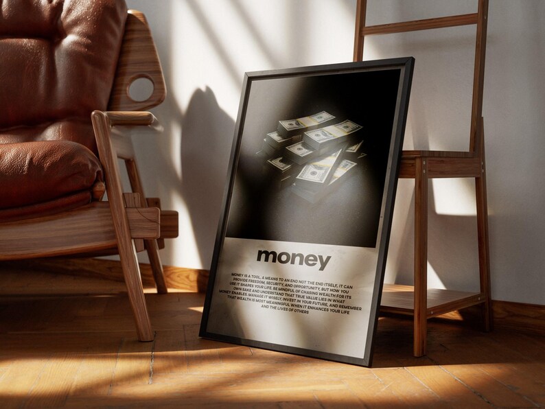Money Motivational Poster Printable – Minimalist Wall Art, Modern ...