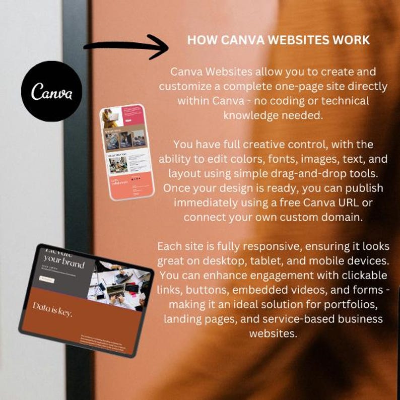 CANVA Website Template Minimalist Personal Brand One Scroll Consultant ...