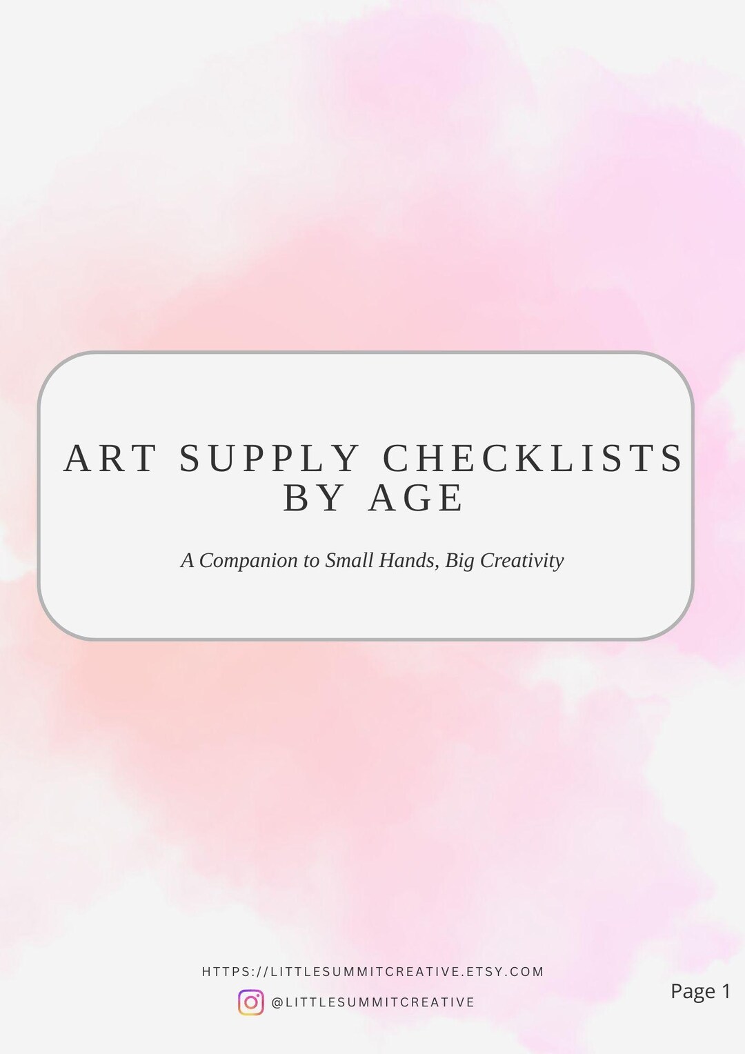 Art Supply Checklists by Age (printable PDF) - Etsy