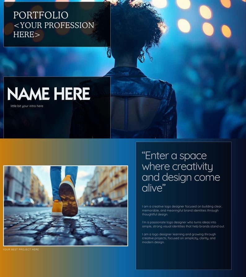 Editable Portfolio Template: Customizable Canva Design - Etsy