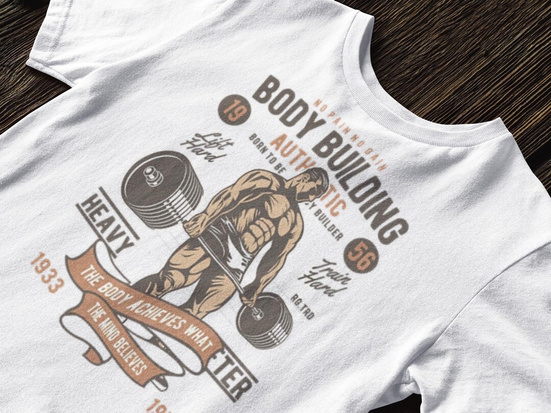 Vintage Bodybuilding Shirt, Retro Gym Graphic Tee, Motivational ...