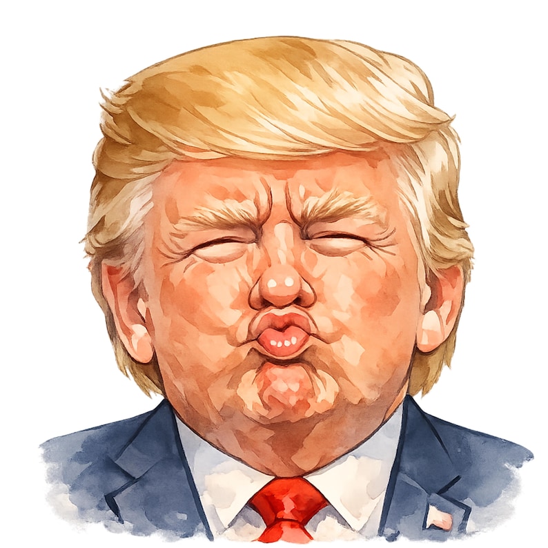 Donald Trump Watercolor Clipart – Expressive Illustrations (PNG, SVG ...