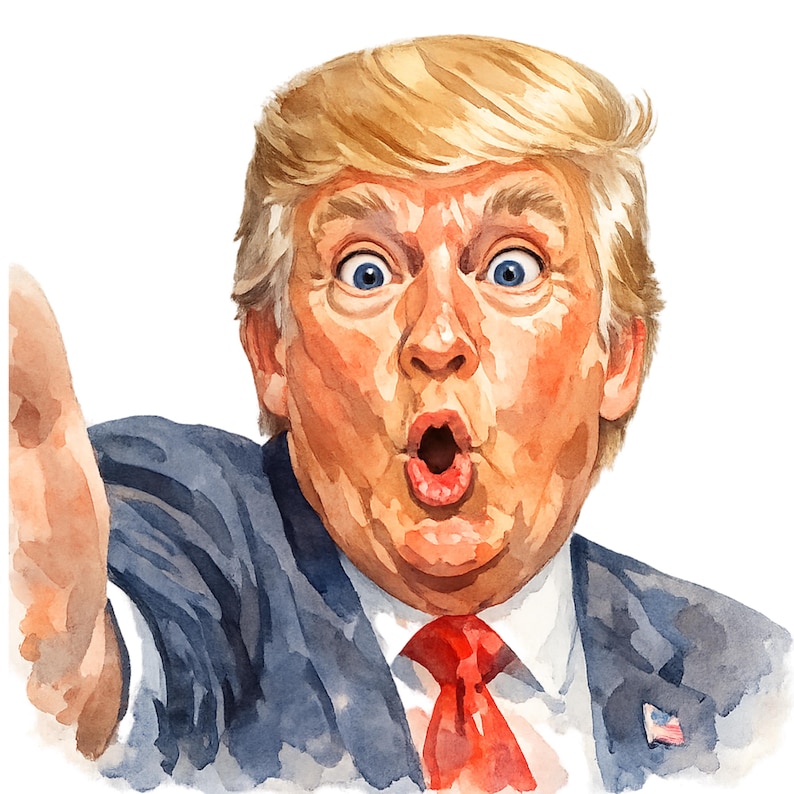 Donald Trump Watercolor Clipart – Expressive Illustrations (PNG, SVG ...