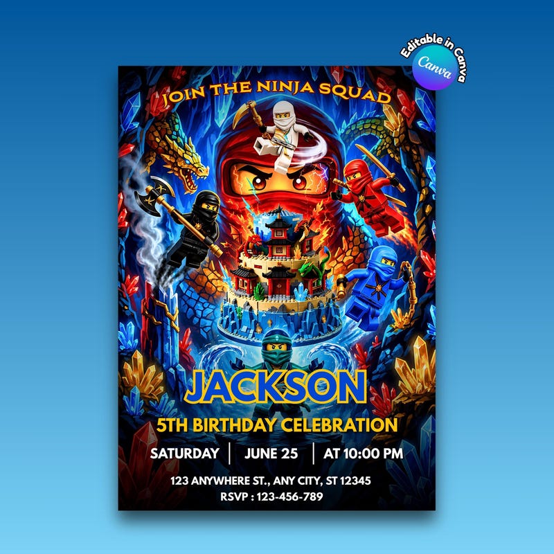 Ninjago Birthday Card - Etsy UK