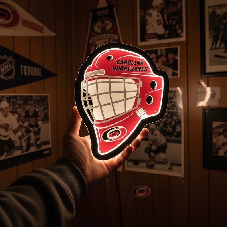 NHL Helmet Team Logo UV Print Plexi, Led, Lightbox Wall Decor USB ...