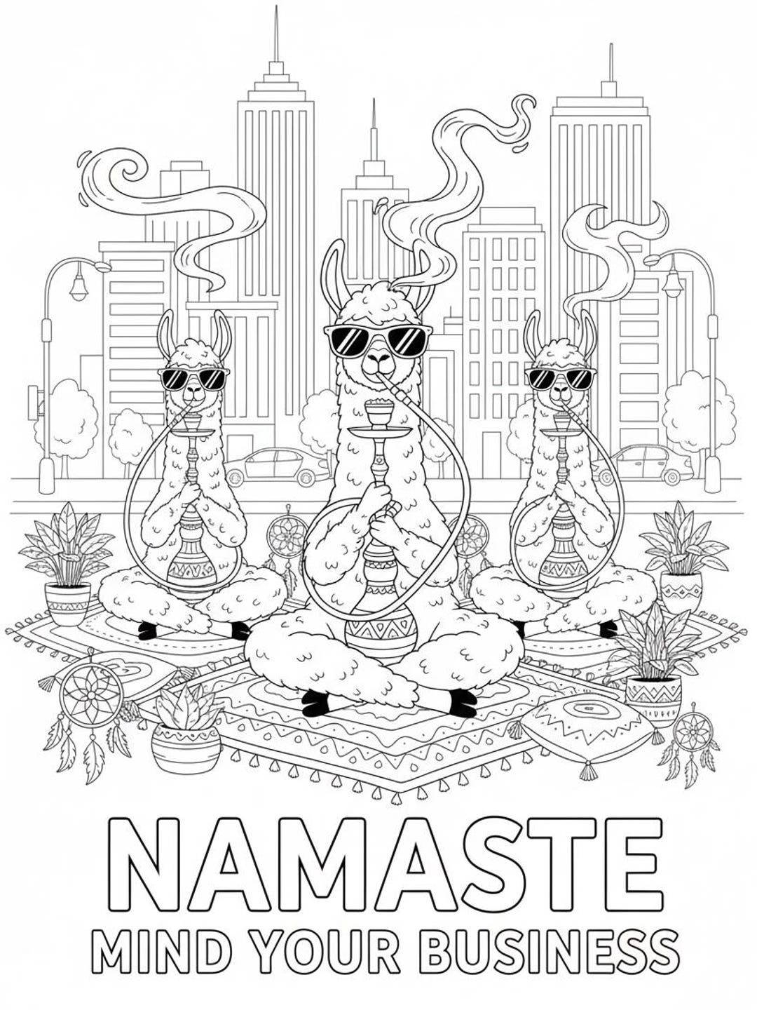 Namaste, Mind Your Business Coloring Page- Printable - Etsy