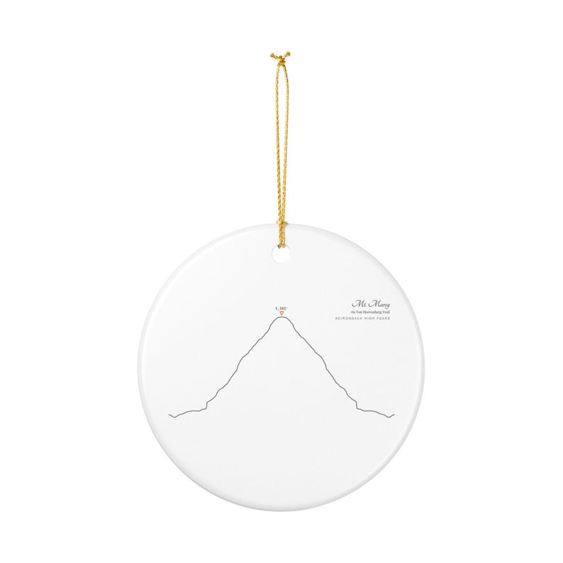 Mt. Marcy Elevation Profile Ornament | Adirondack 46er Holiday Keepsake ...