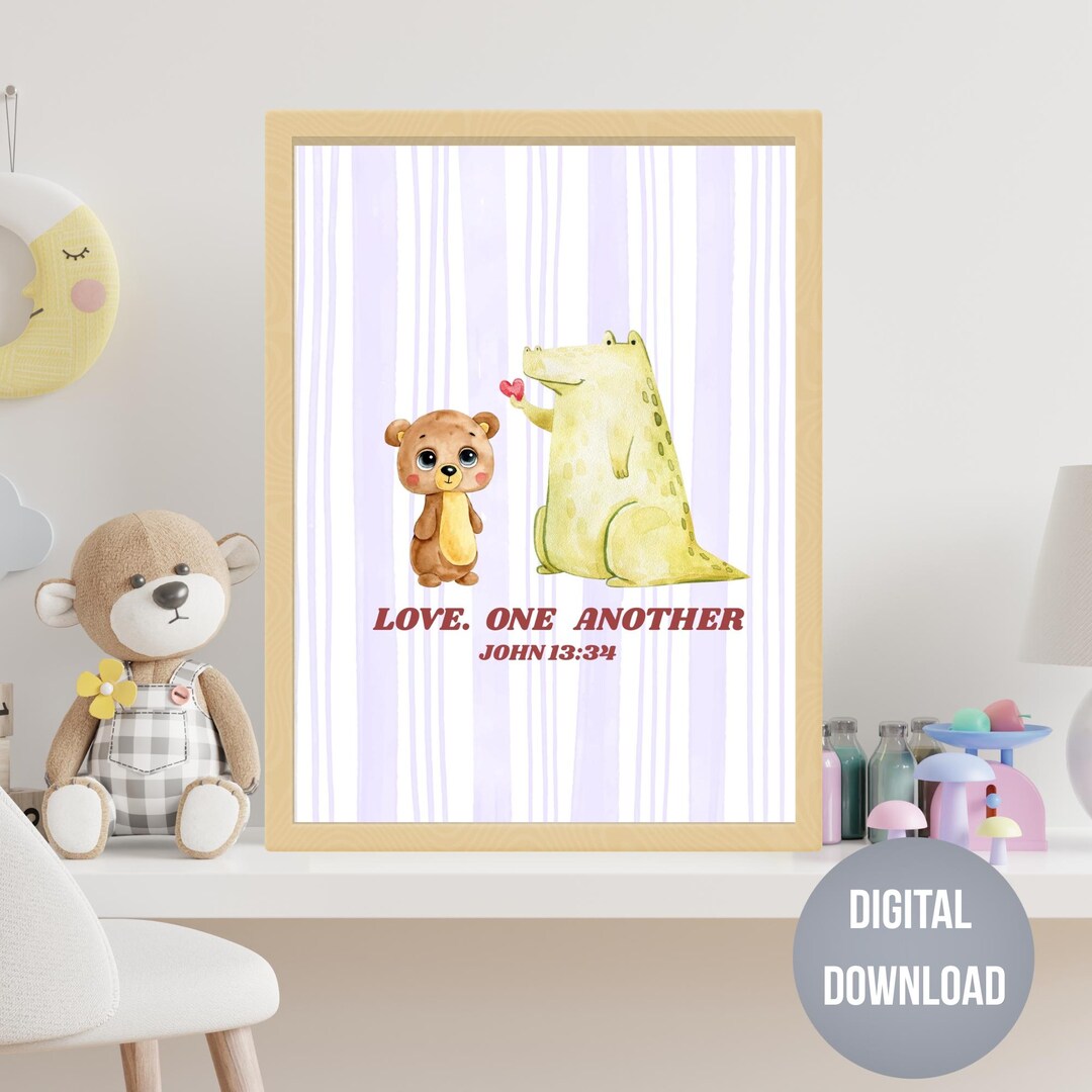 Nursery Bible Verse Wall Art, Christian Childs Bedroom Decor, Kids Play ...