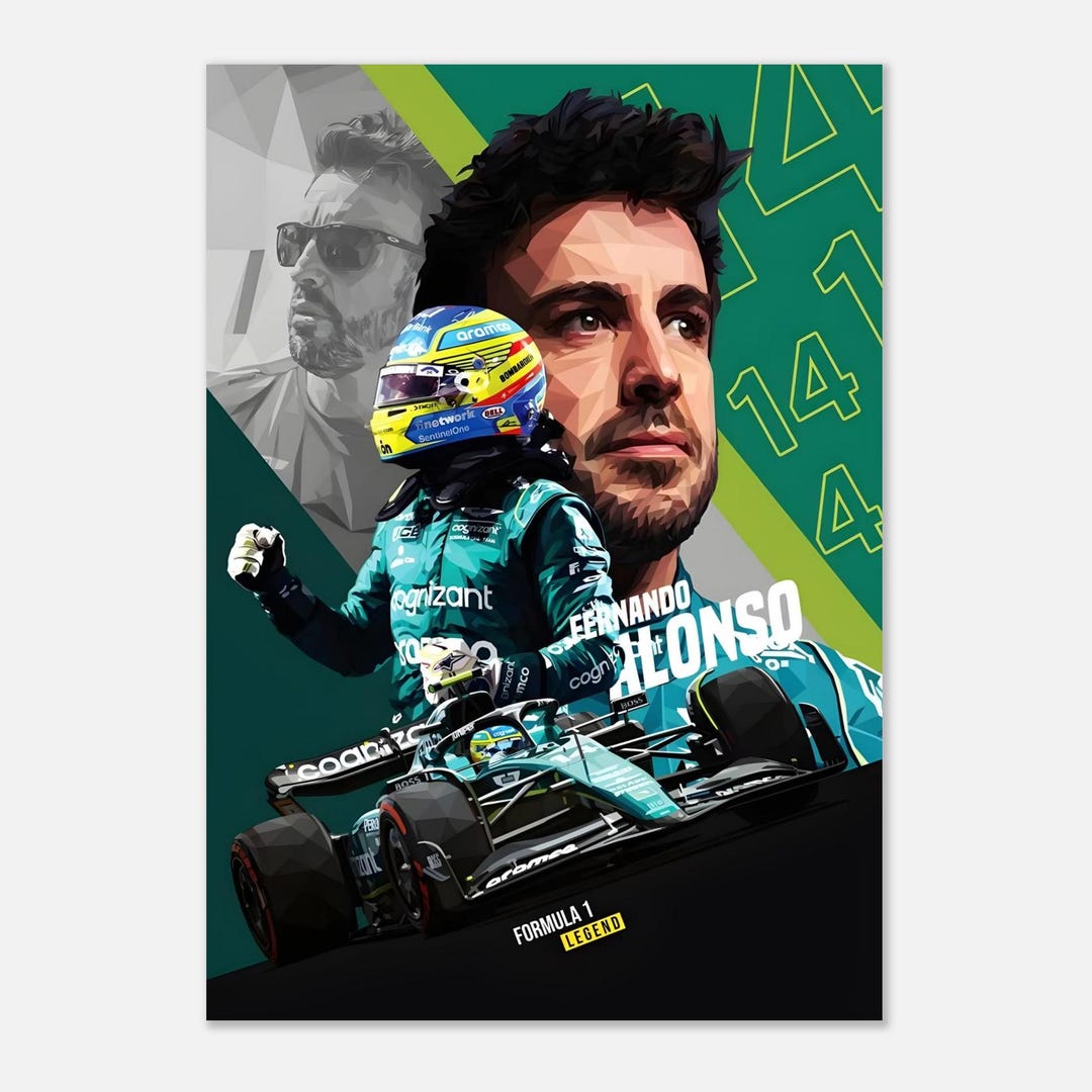 Fernando Alonso (aston Martin) A3 Poster - Etsy