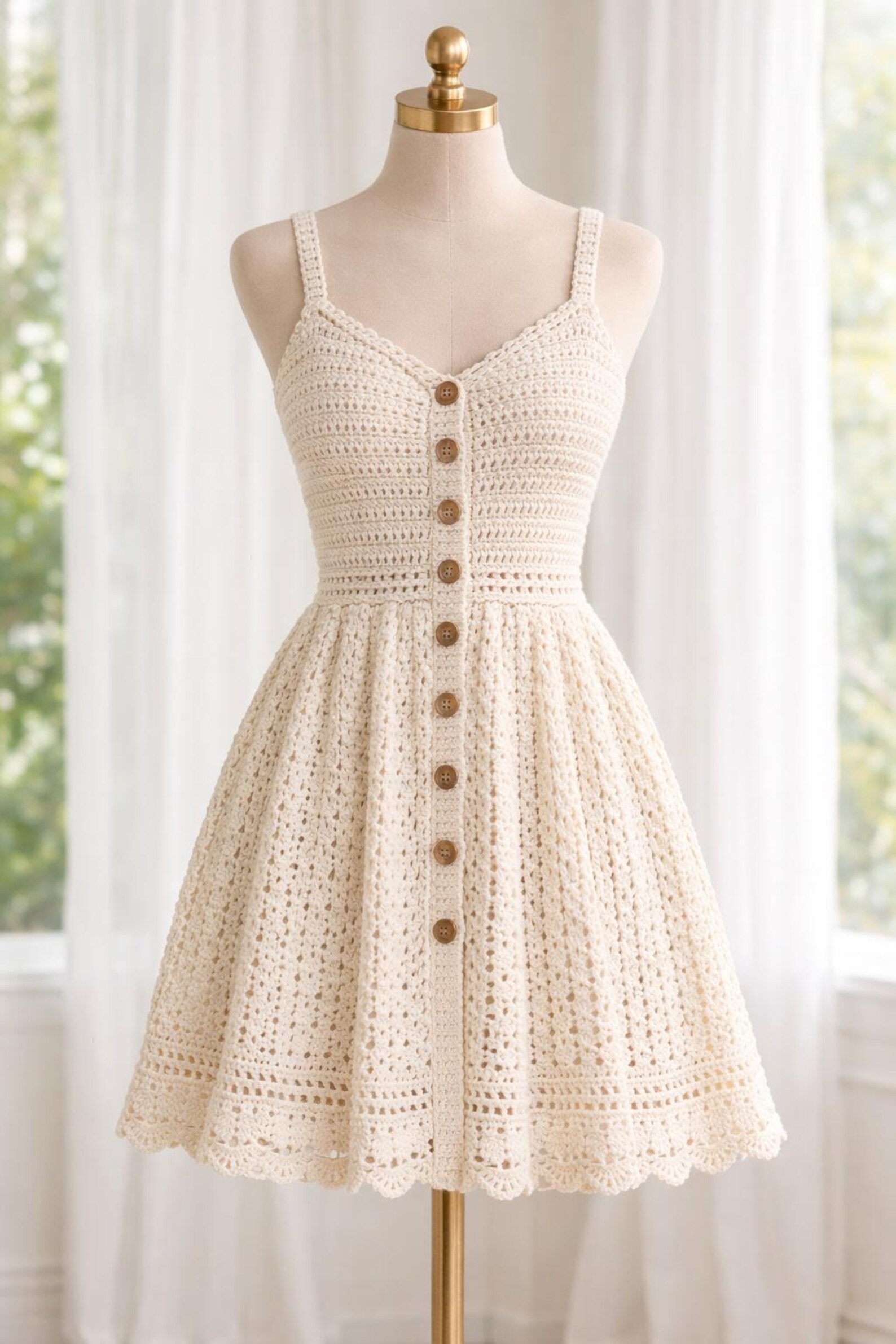 Crochet Button Front Dress Pattern - Etsy