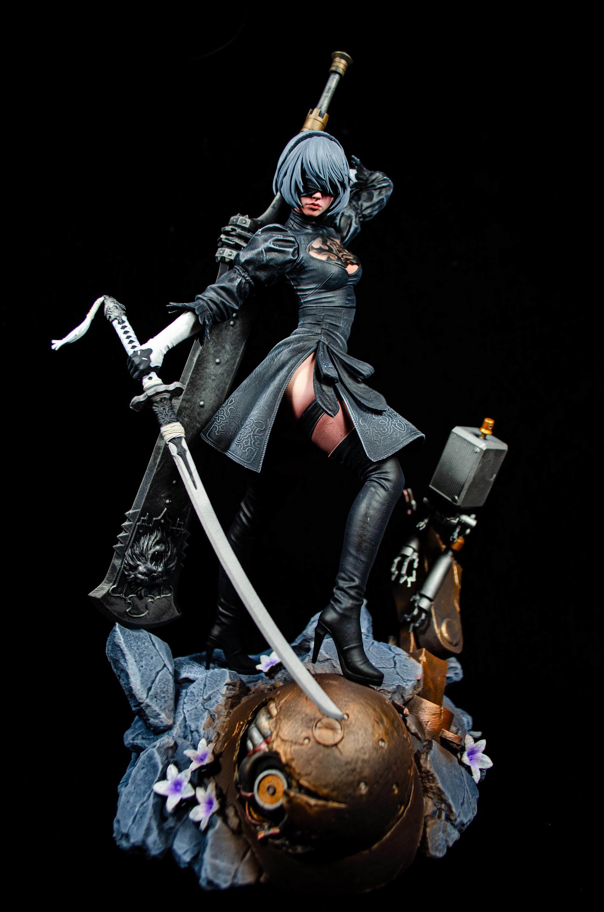 2B Statue – Full-size 3D Printed Resin Figure ~30 Cm | Handmade ...