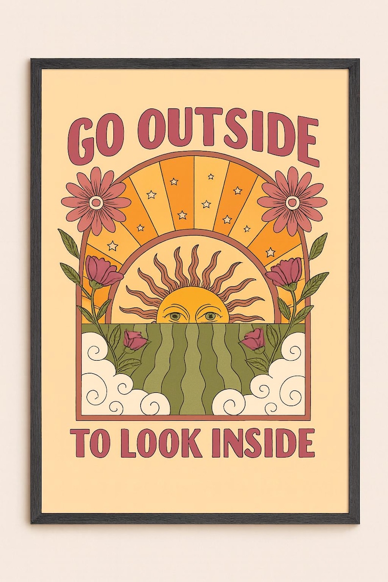Hippie Sun Poster - Etsy
