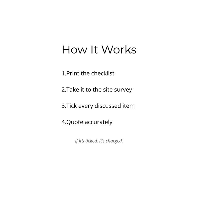 Tradesman Quote Checklist – Bathroom & Kitchen Survey Form (printable ...