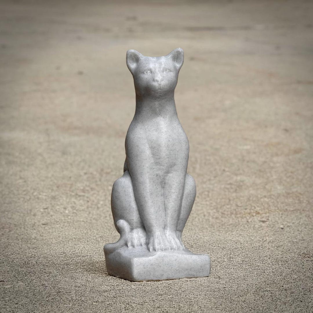 Sphynx Cat Garden Statue Concrete Look Hairless Cat Sculpture Modern ...