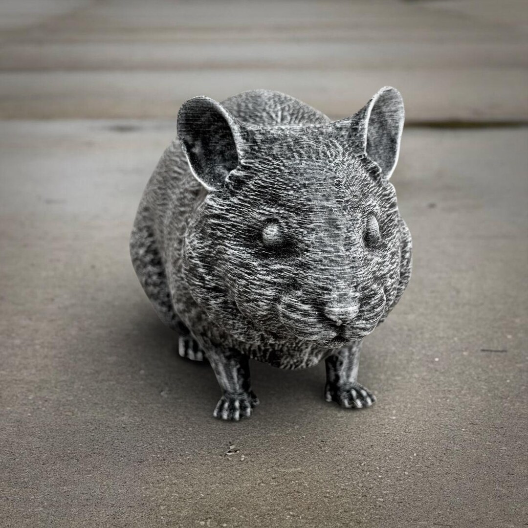 Stone Look Hamster Concrete Statue Realistic Mousie Figurine Garden ...