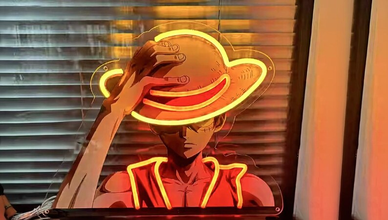 One Piece Luffy LED Neon Sign – USB Powered Wall Decoration With Switch ...
