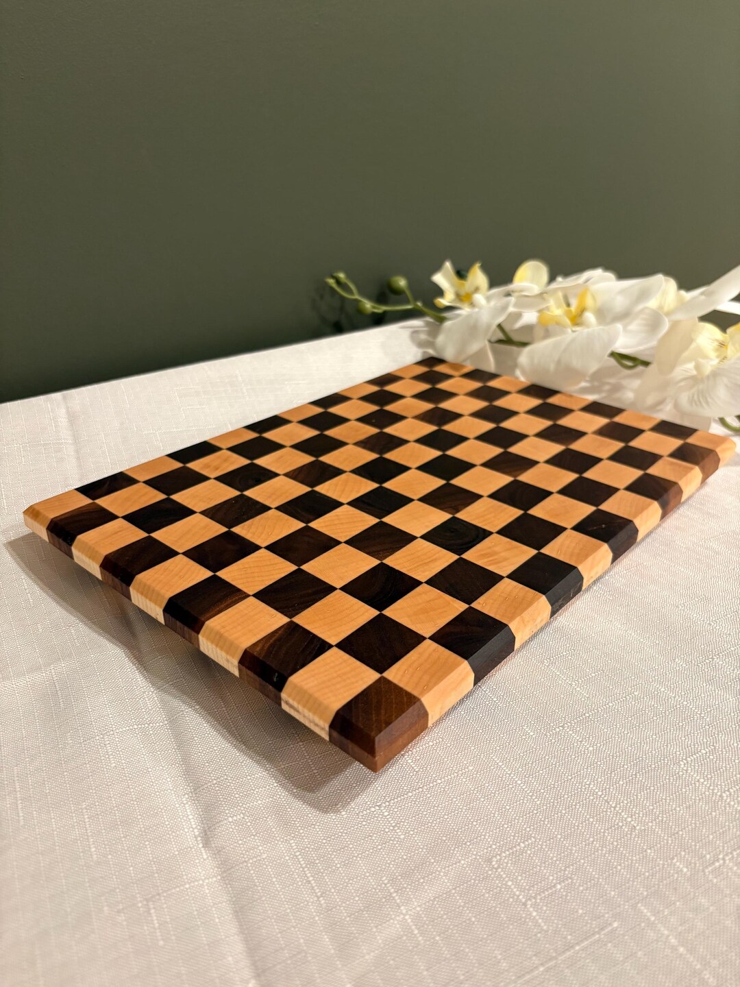 End Grain Cutting Board – Walnut & Maple Checkerboard Butcher Block ...